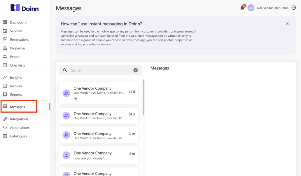 Messages - Menu